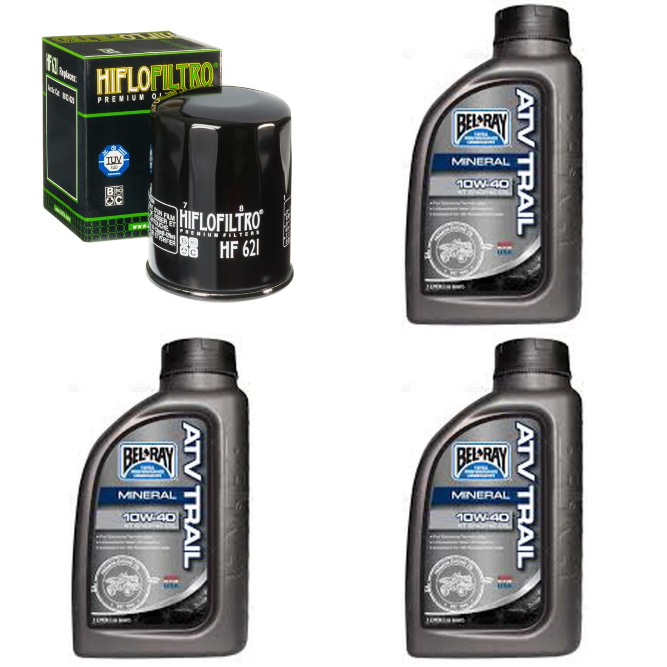 Bel Ray ATV Trail Mineral 4T Oil Change Kit 10W-40 for Arctic Cat ...