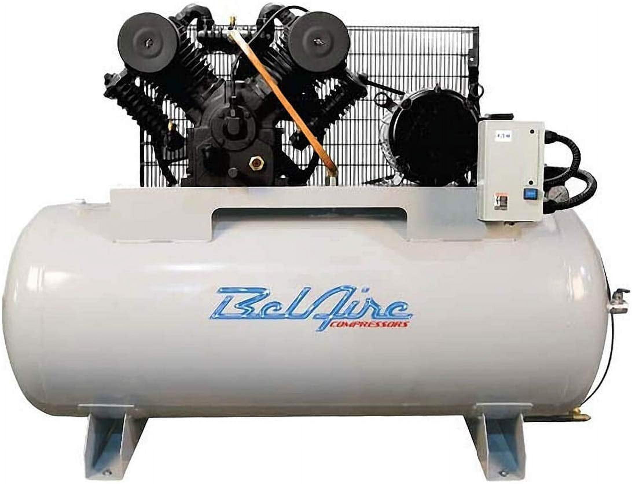 BelAire 10HP 208-230V 2 Stage Cast Iron 120 Gallon Air Compressor 6312H ...