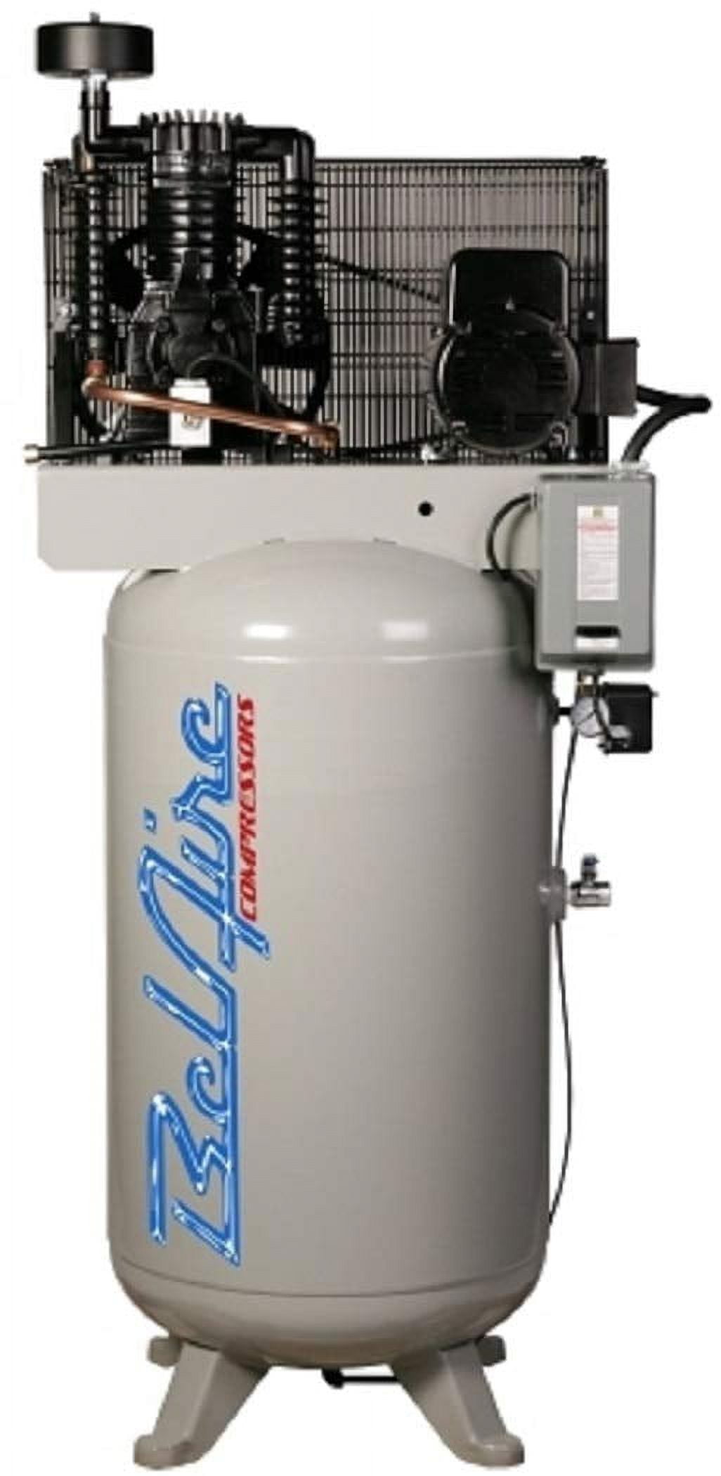 BelAire 5HP 208-230/3 3Phase 2 Stage 80 Gallon Vertical Air Compressor ...