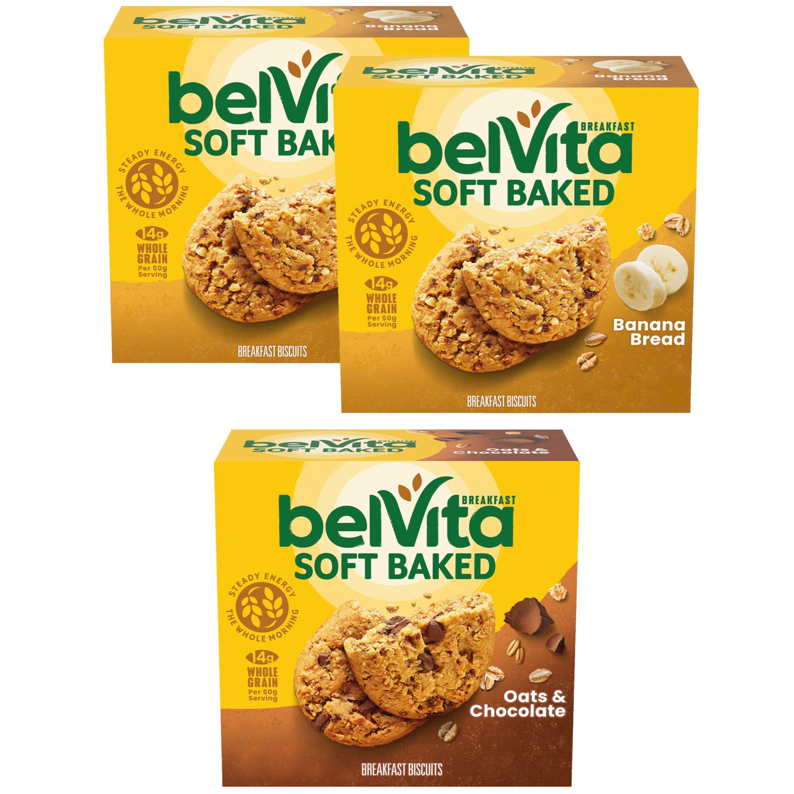 BelVita Soft Baked Breakfast Biscuits Variety Pack with Banana Bread ...