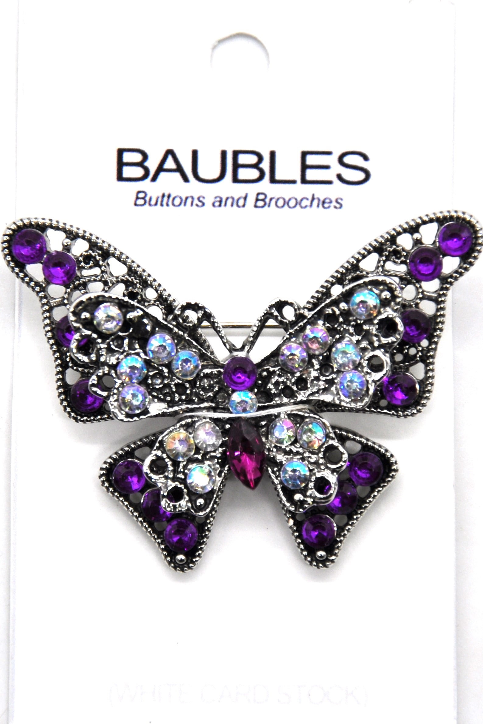 Belagio Rhinestone Butterfly Brooch, Purple, Sewing Fasteners, 1 Piece ...