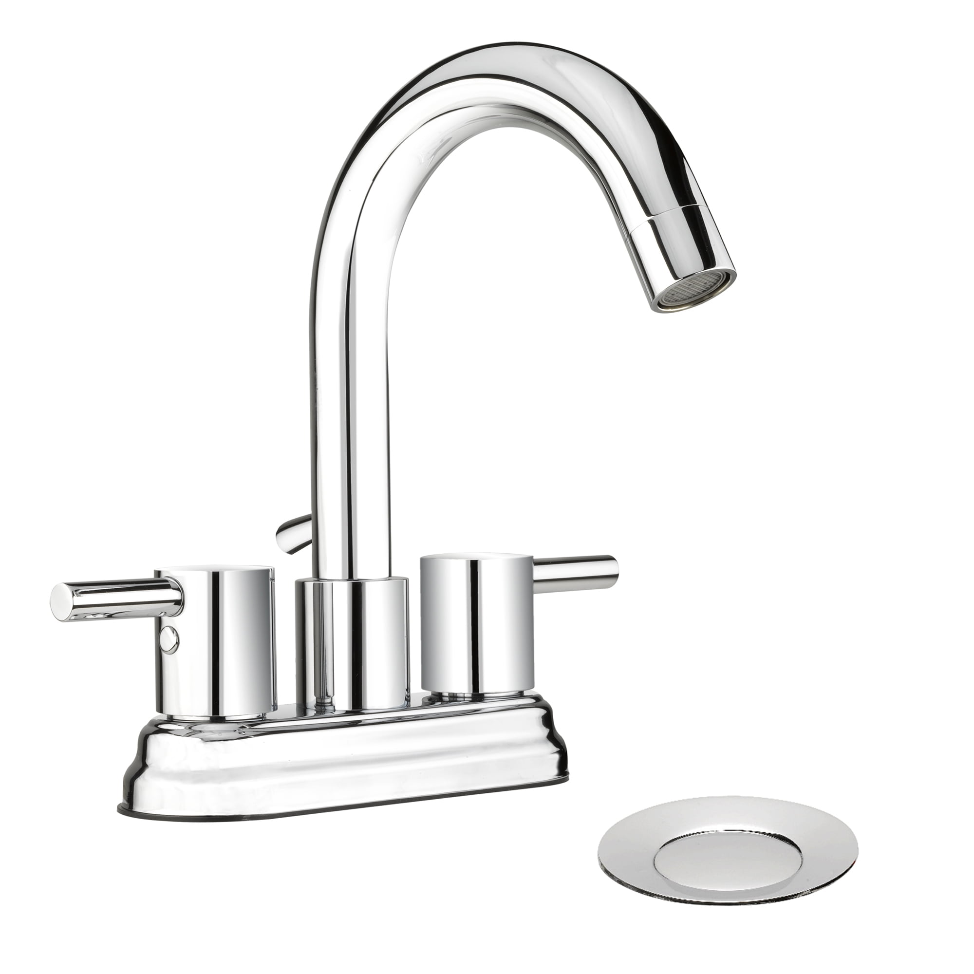 Belanger DEL74CCP Two Handle Bathroom Faucet with Drain, Polished ...