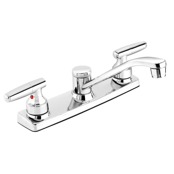 Belanger EBU65WCP Low-Arc Two Handle Kitchen Faucet, Polished Chrome ...