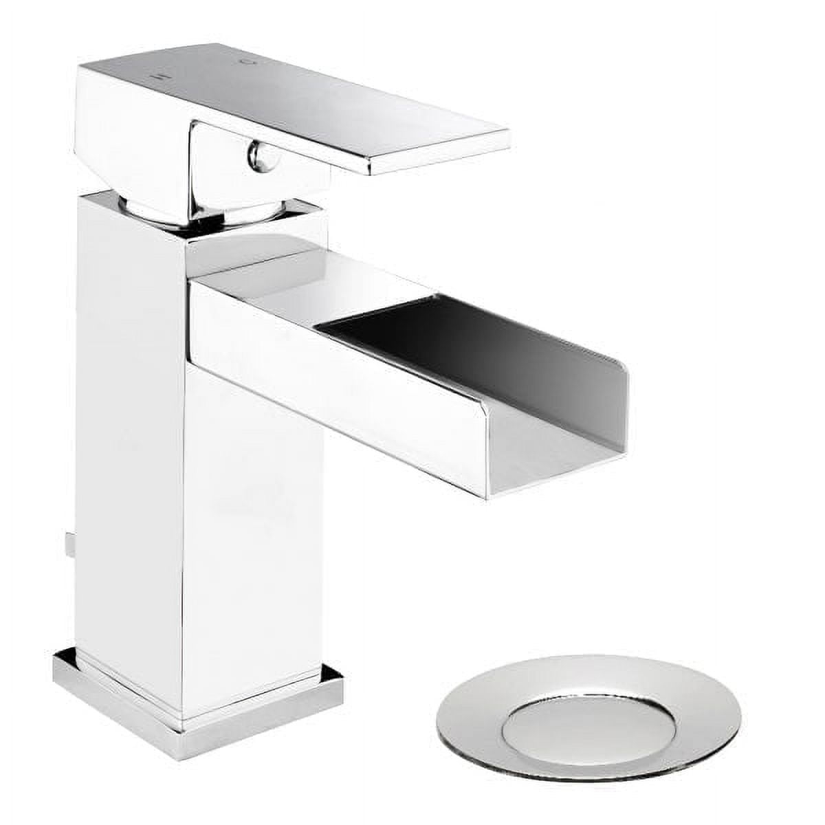 Belanger QUA22CCP Single Handle Bathroom Faucet with Drain, Polished ...