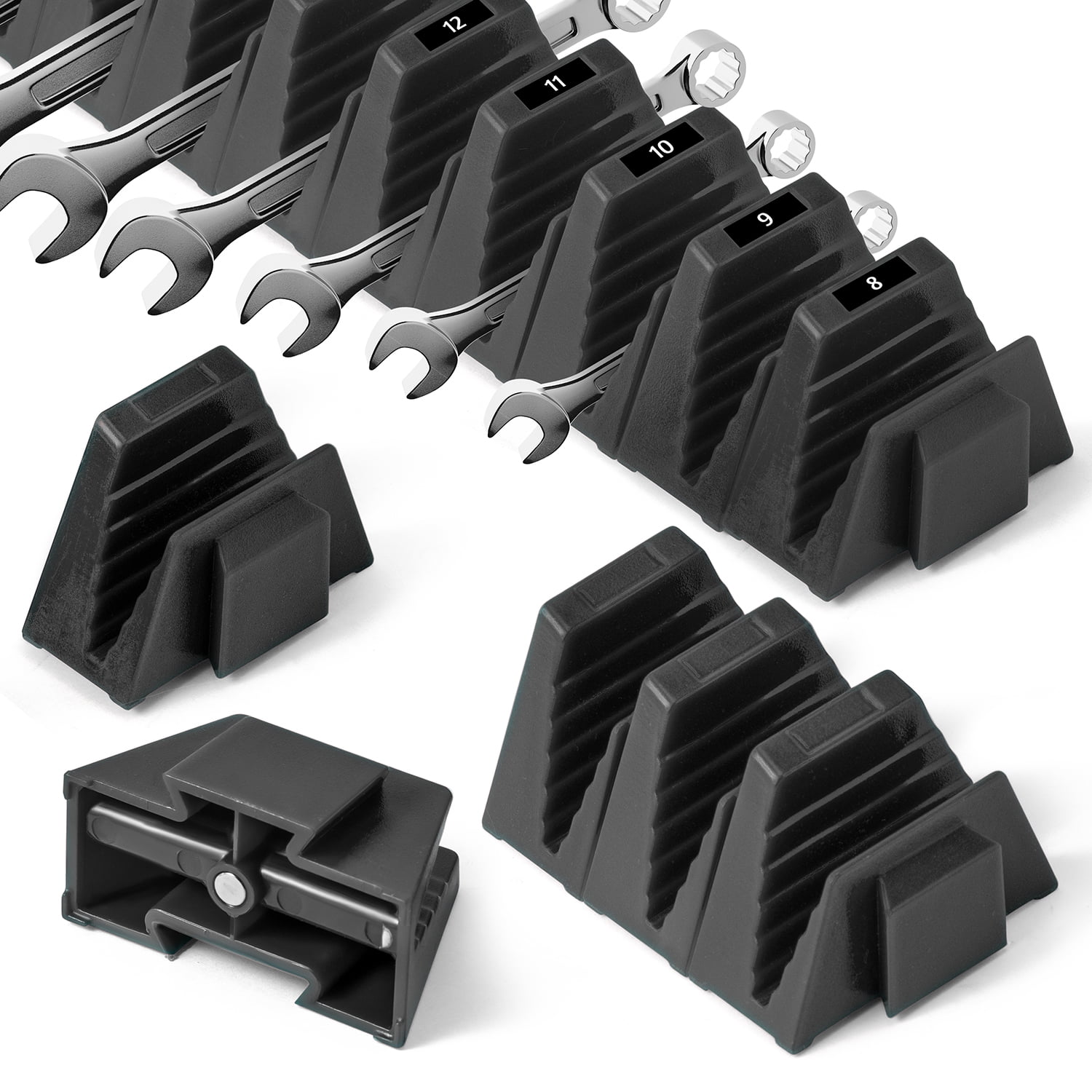 Belanttega 48Pcs Black Wrench Storage Wrench Organizer Set – Modular ...