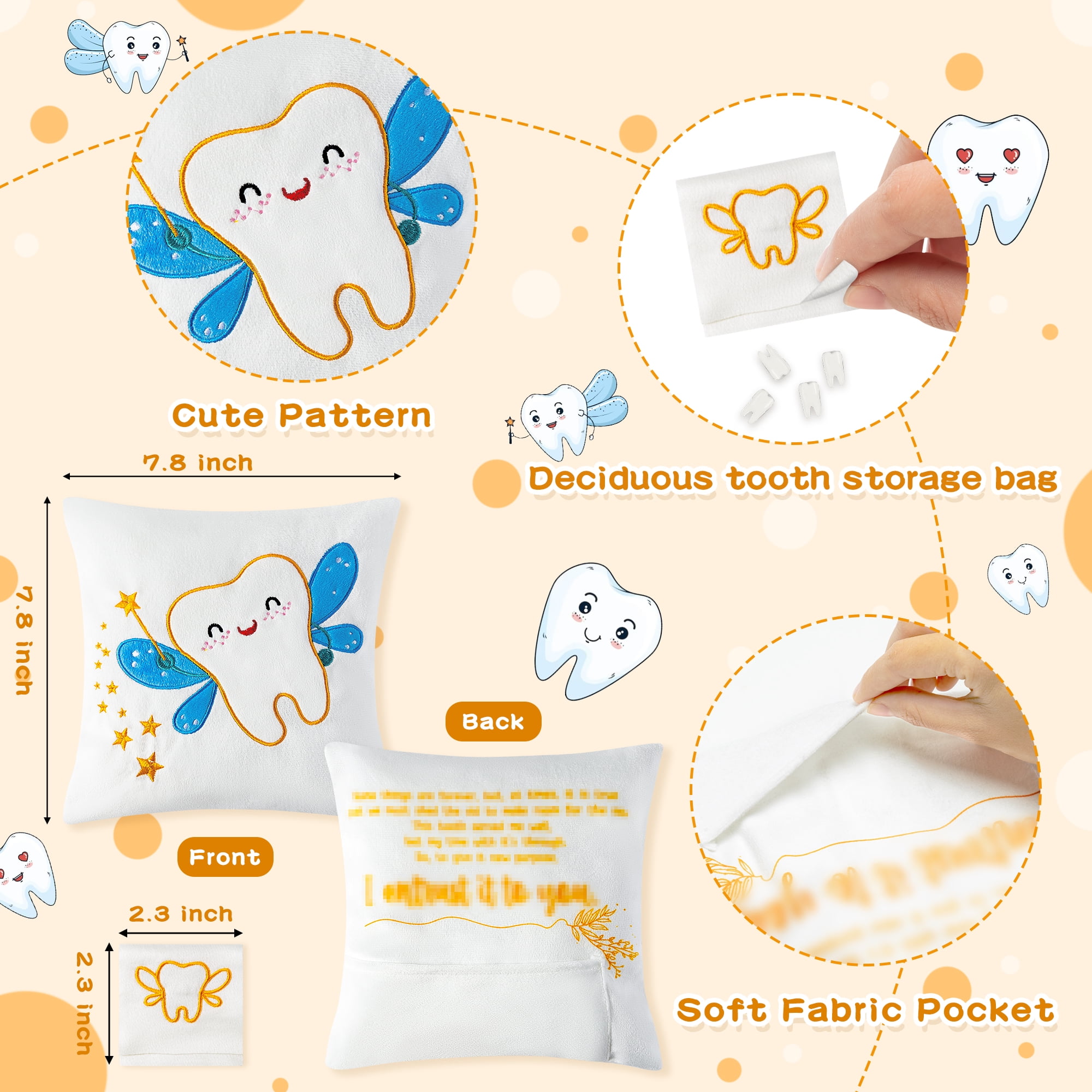 Belanttega Magical Tooth Fairy Pillow Celebrate Lost Teeth with Cute ...