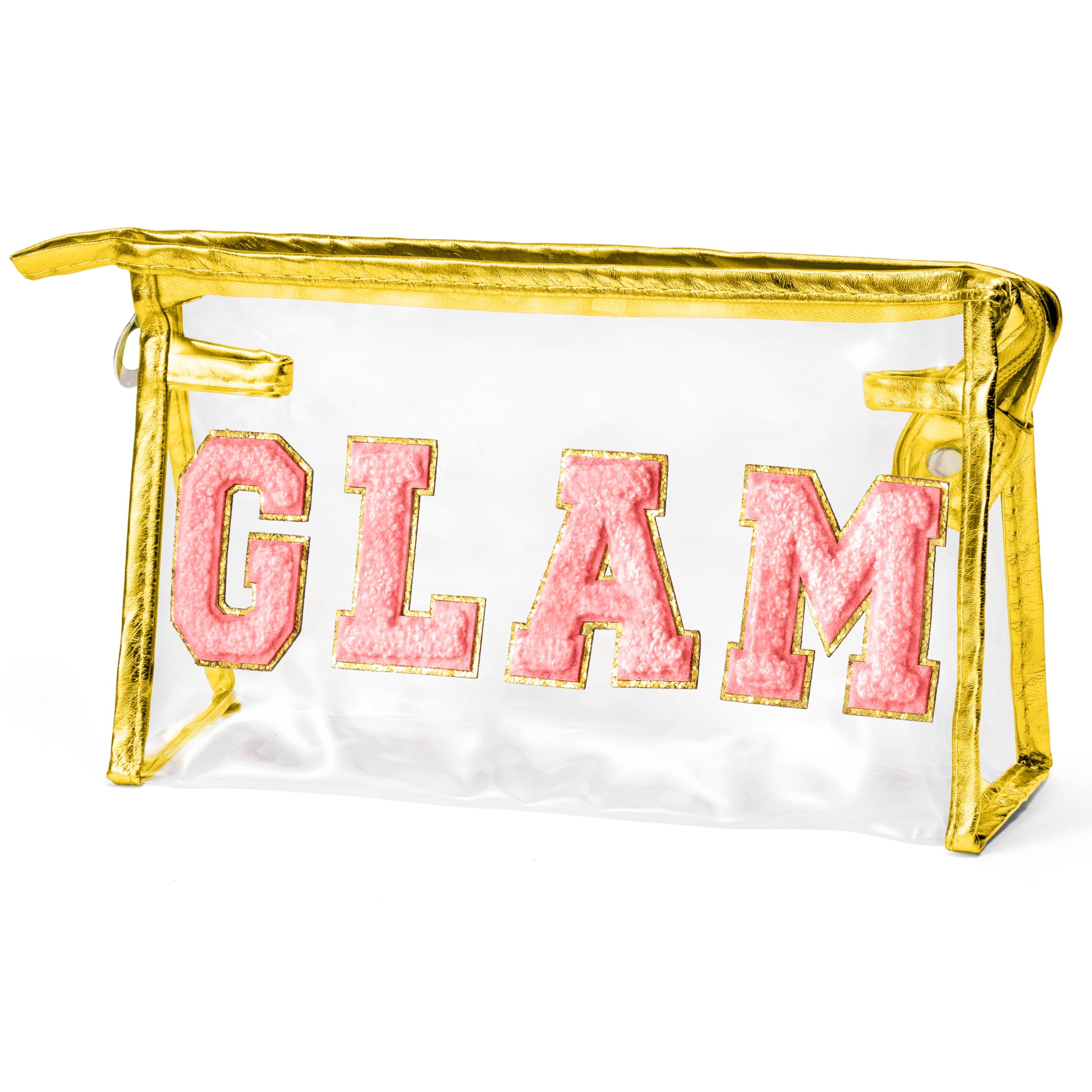 Belanttega Preppy Patch Cosmetic Bag - GLAM Chenille Varsity Letter ...