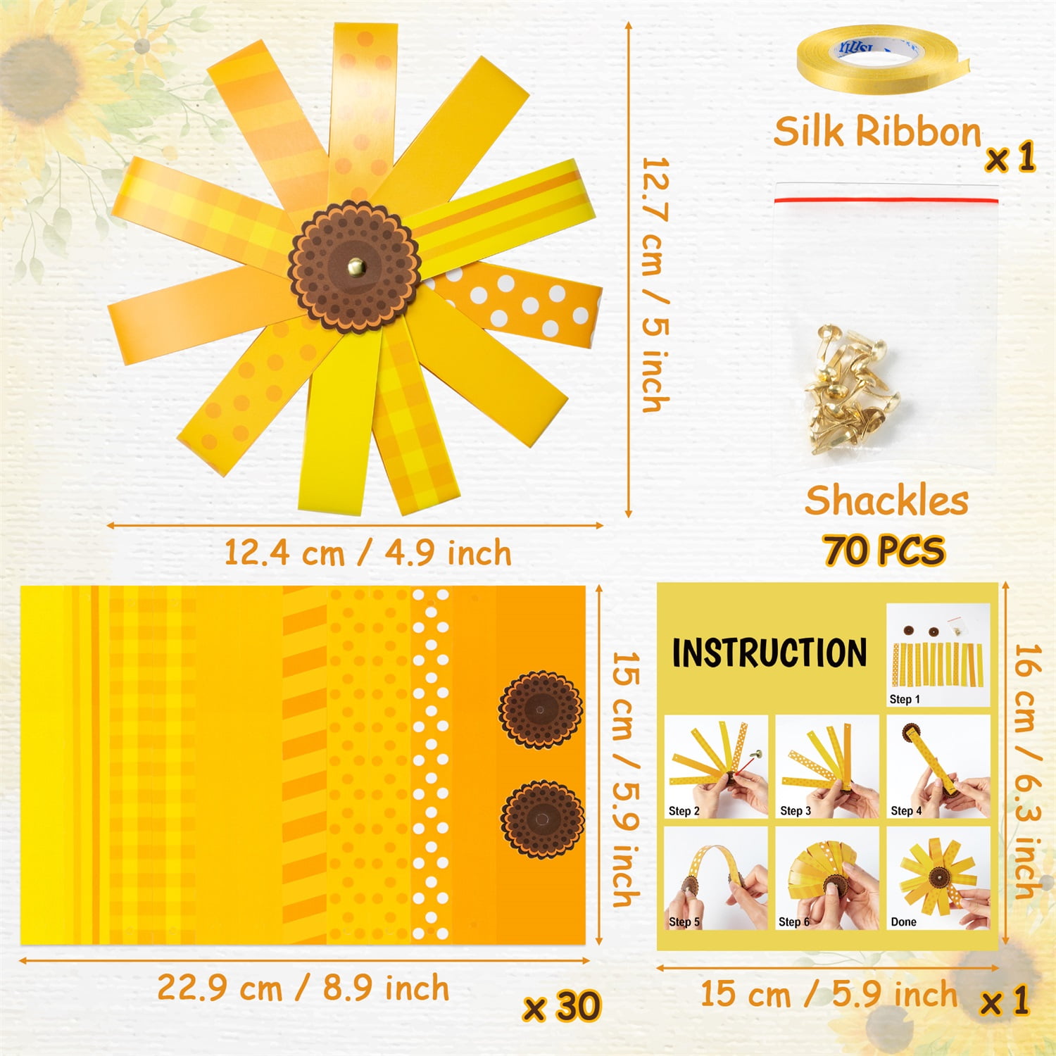 Belanttega Spring Sunflowers Craft Kit DIY Sunflowers Ornament Craft ...