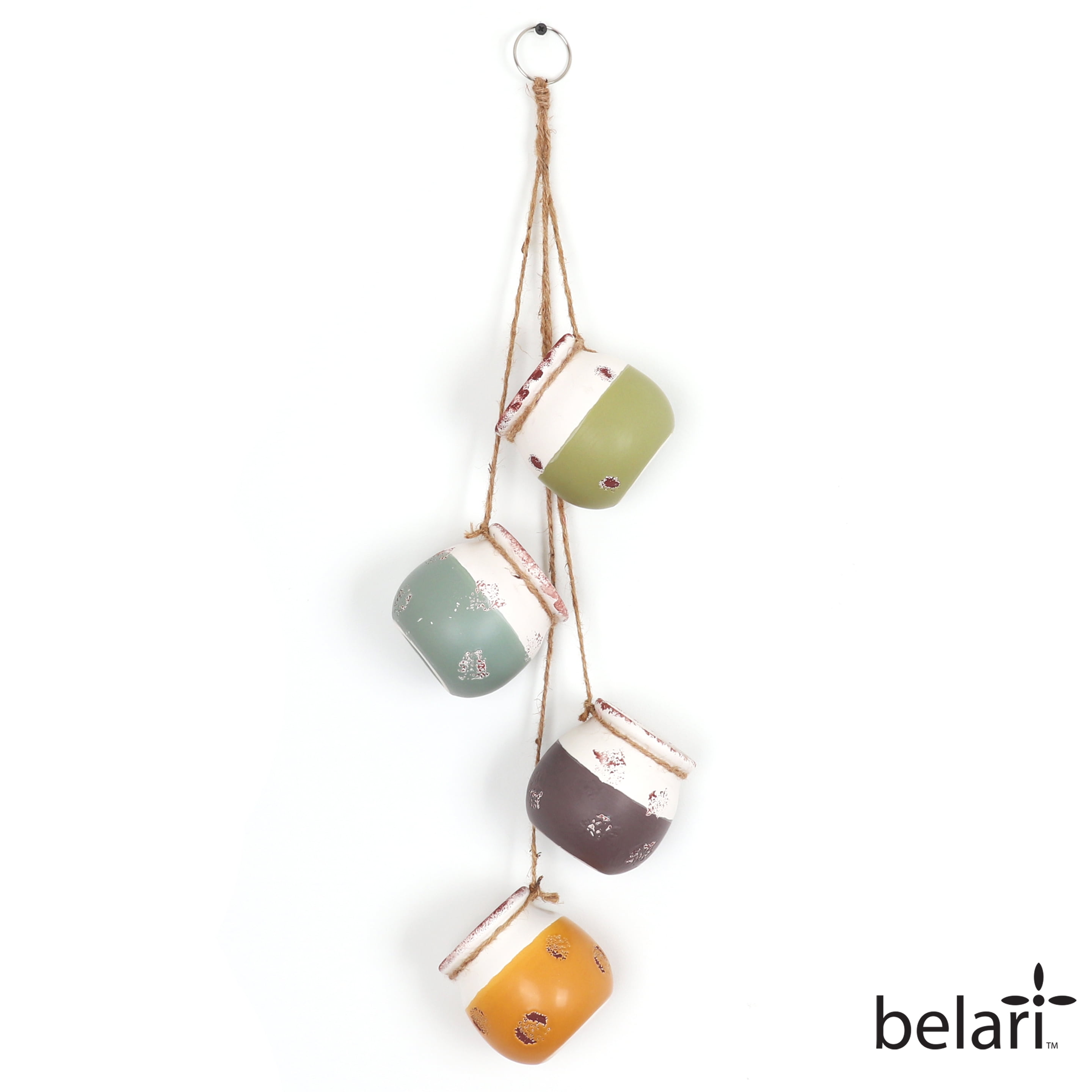 Belari 4 Pot Dangling Planter Set - Hanging Pots for Plants - Hanging ...