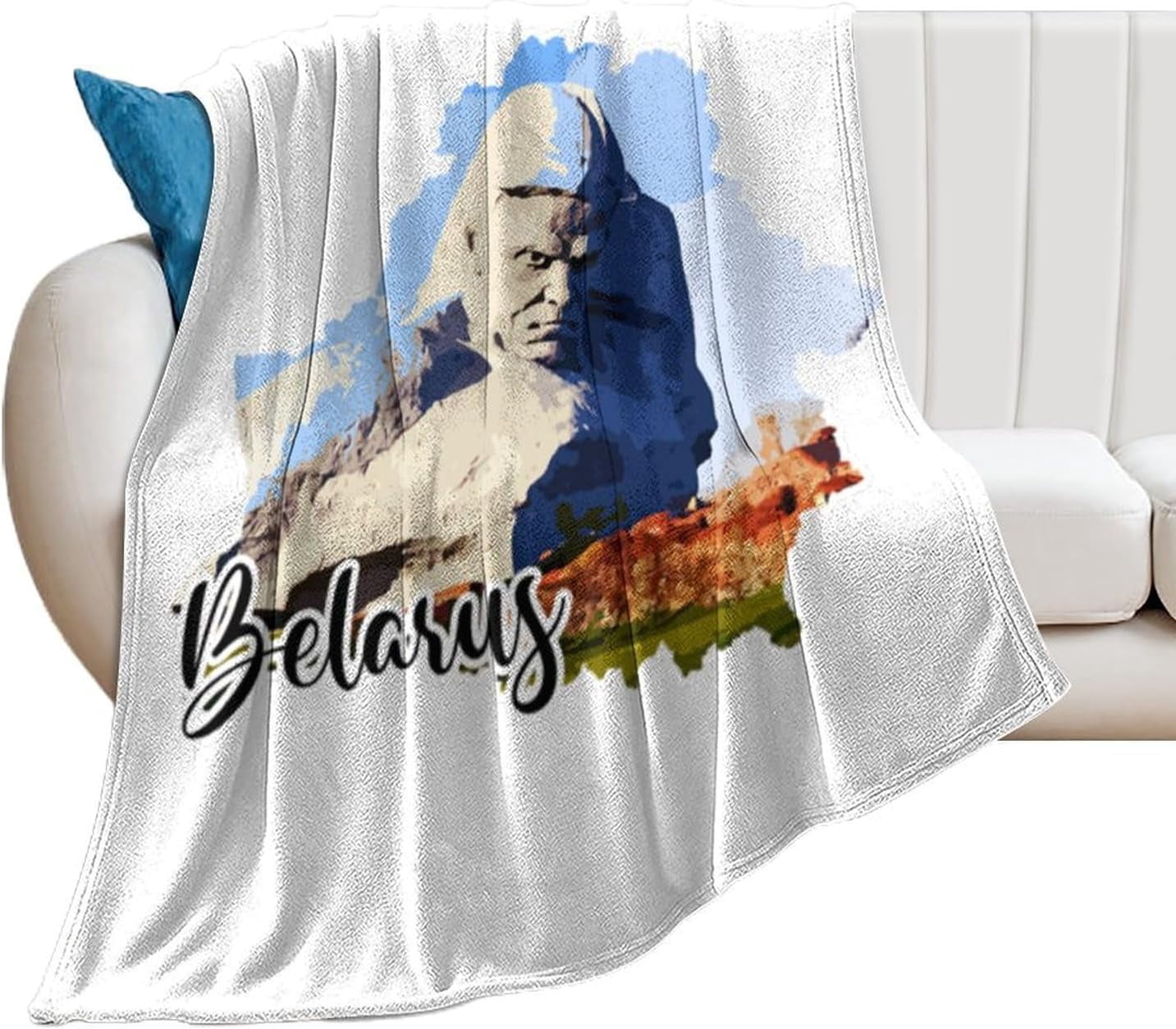 Belarus Landscapes Cityscape Blanket, Belarus Map Throws Plush Super ...