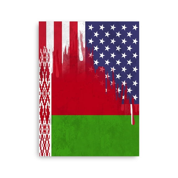 Belarusian American Flag Wall Art Friendship USA Belarus Roots Posters ...