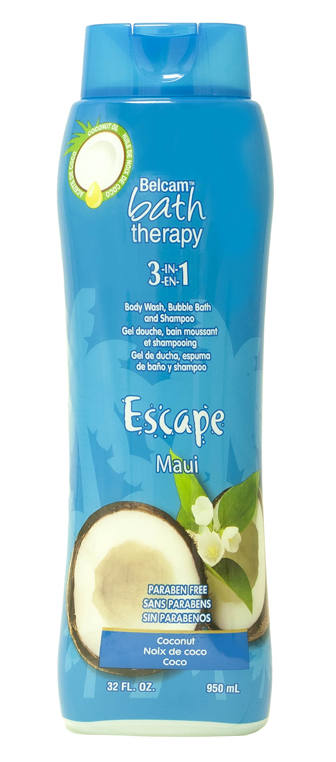 Belcam Bath Therapy Body AKF18 Wash and Shampoo, Maui Coconut 32 fl. Oz ...