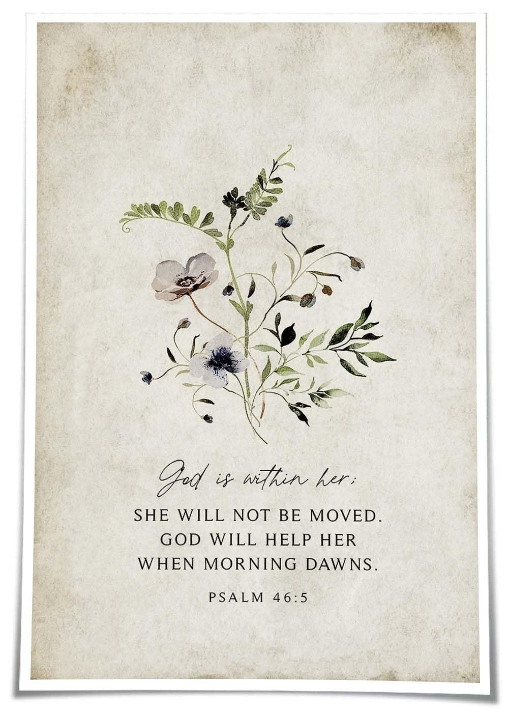 Belceleb Psalm 46 5 Bible Verse Scripture Wall Art Poster Praying Wall ...