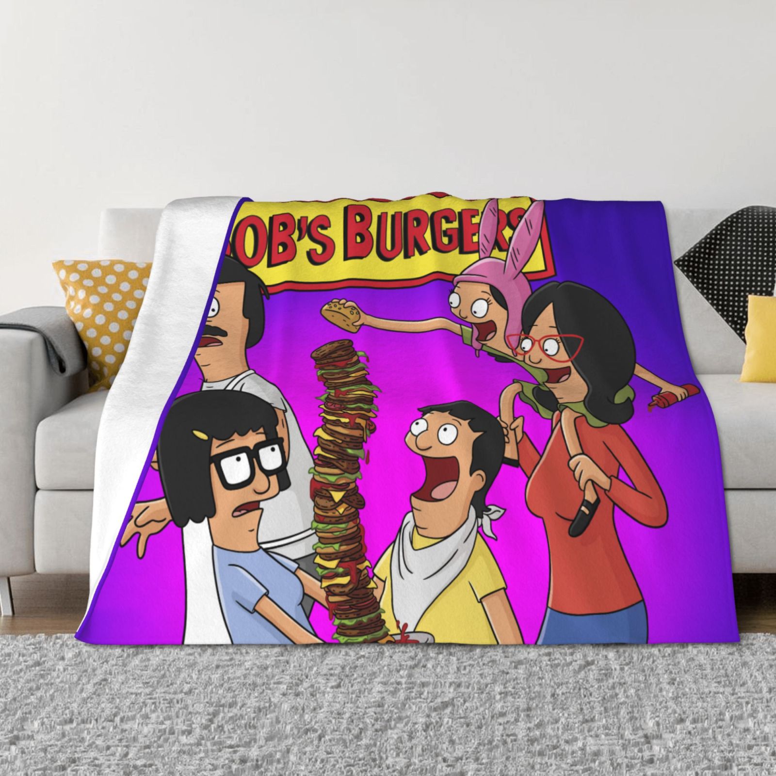 Belcher Family Bob's Burgers Blanket Cozy Ultra-Soft Micro Flannel ...