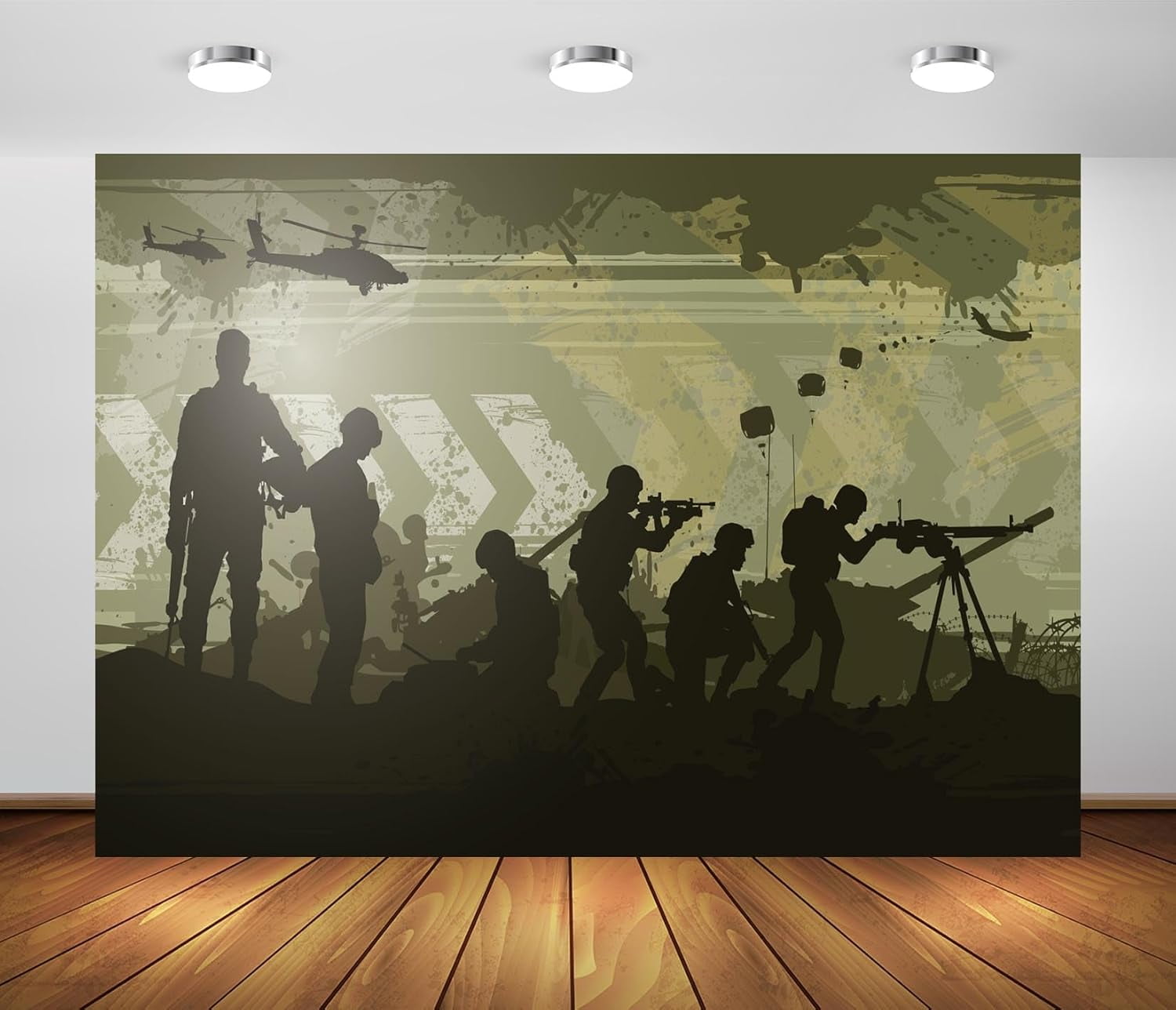 Beleco 7X5Ft Fabric Soldier Military Background Army Green Camouflage ...