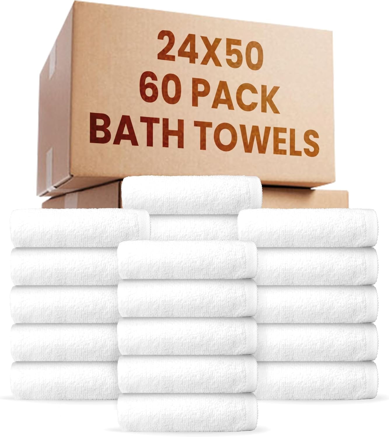 Belem Fast Drying Hotel Towels - Pack of 60 (24x50) White Large Bath ...