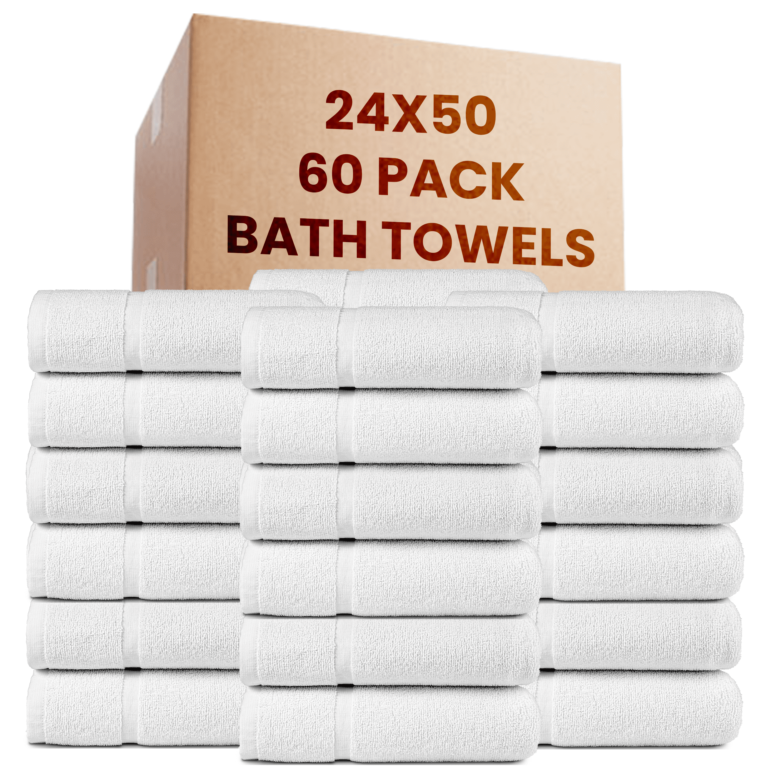 Belem Luxury Bulk Towels for Hotels - Pack of 60 (24x50) -100% Cotton ...