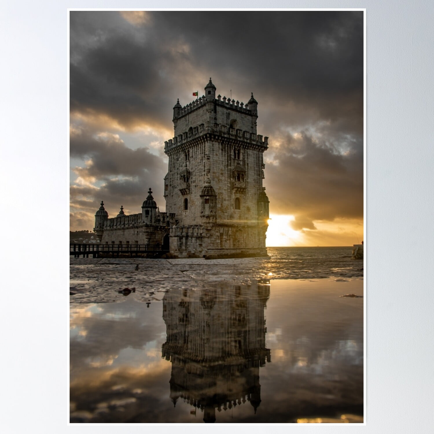 Belem Tower In Lisbon Poster Wall Art, Modern Wall Decor, 8x12 UNFRAMED ...