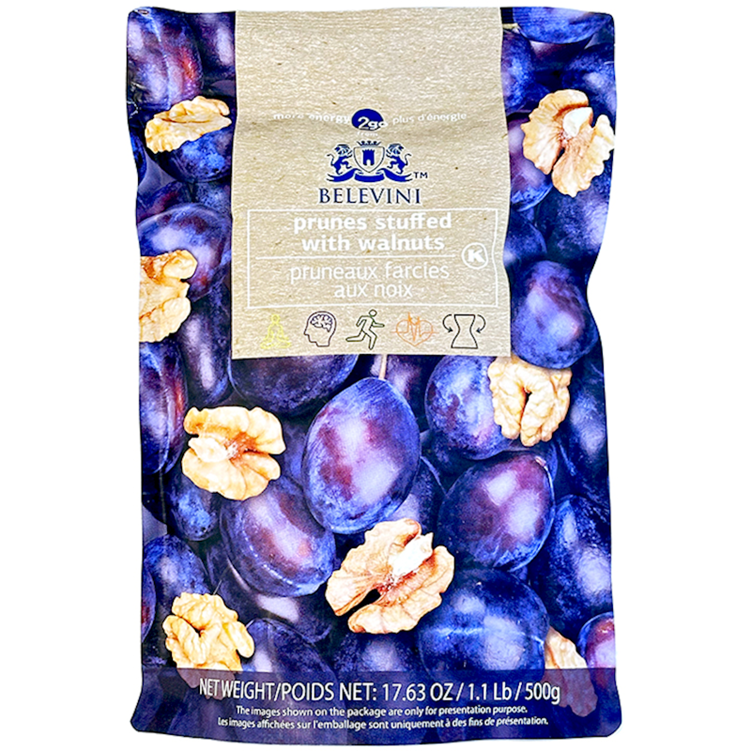 Belevini Dried Plums Stuffed with Walnuts, 17.63oz (500g) - Walmart.com