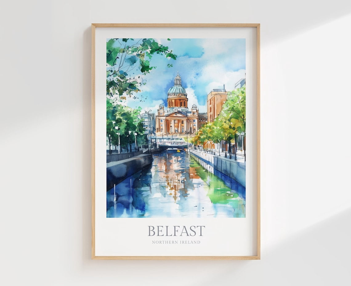 Belfast Poster Northern Ireland Wall Art Home Decor Travel Poster ...