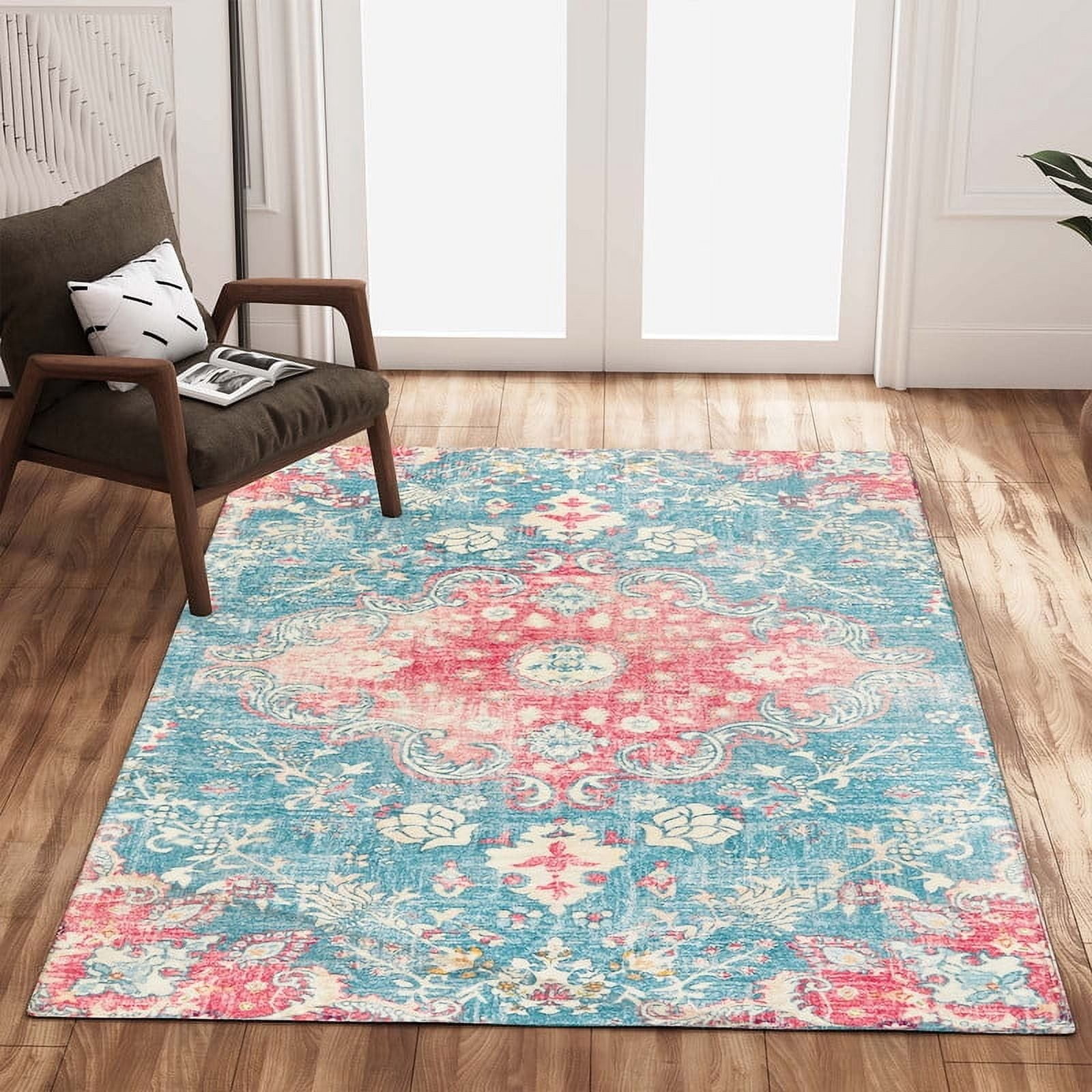 Belffin 3ftx 5ft 700Gsm Colorful Patterns Area Rug Machine Washable Non ...