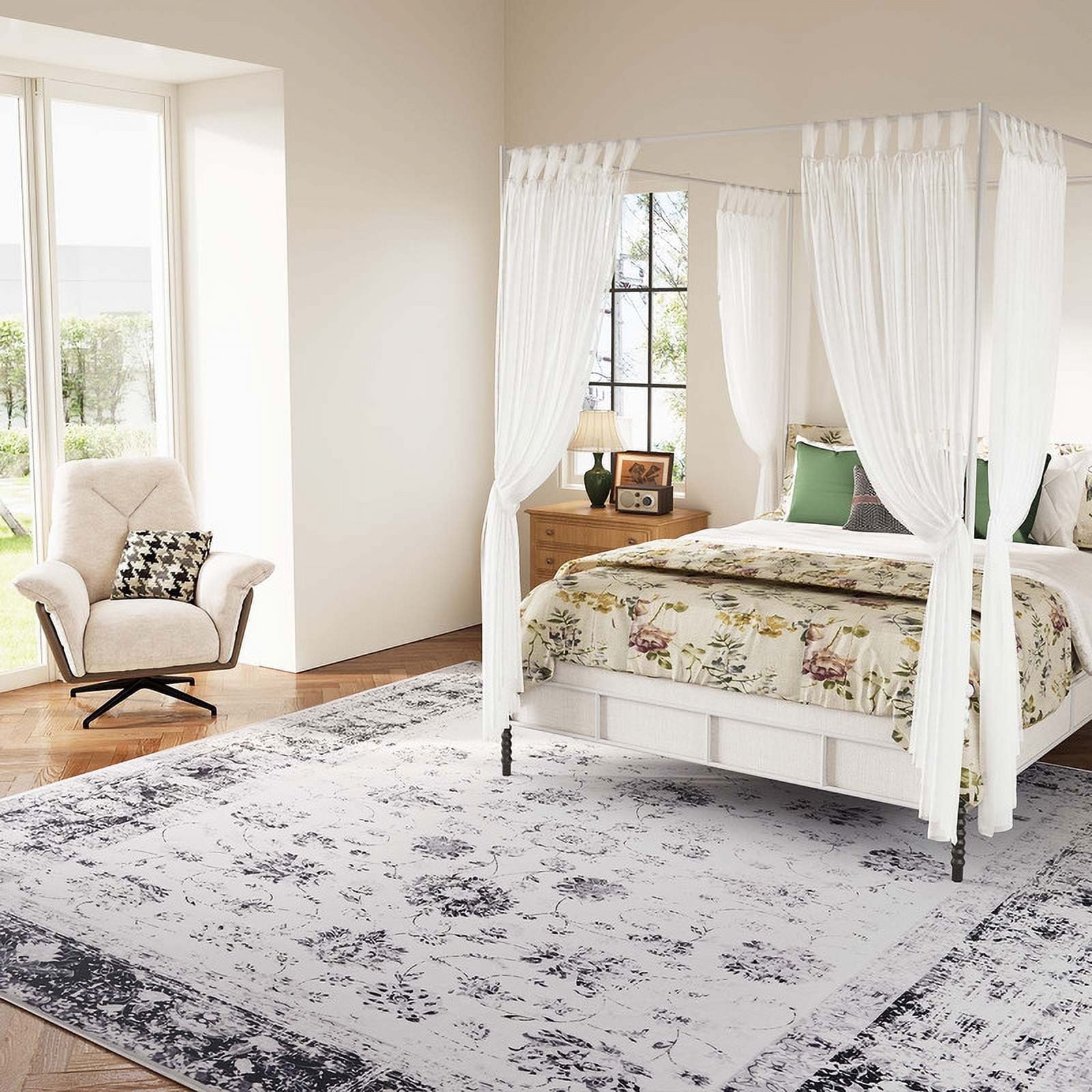 Belffin 5ftx 7ft 350Gsm Vintage Patterns Area Rug Machine Washable And ...