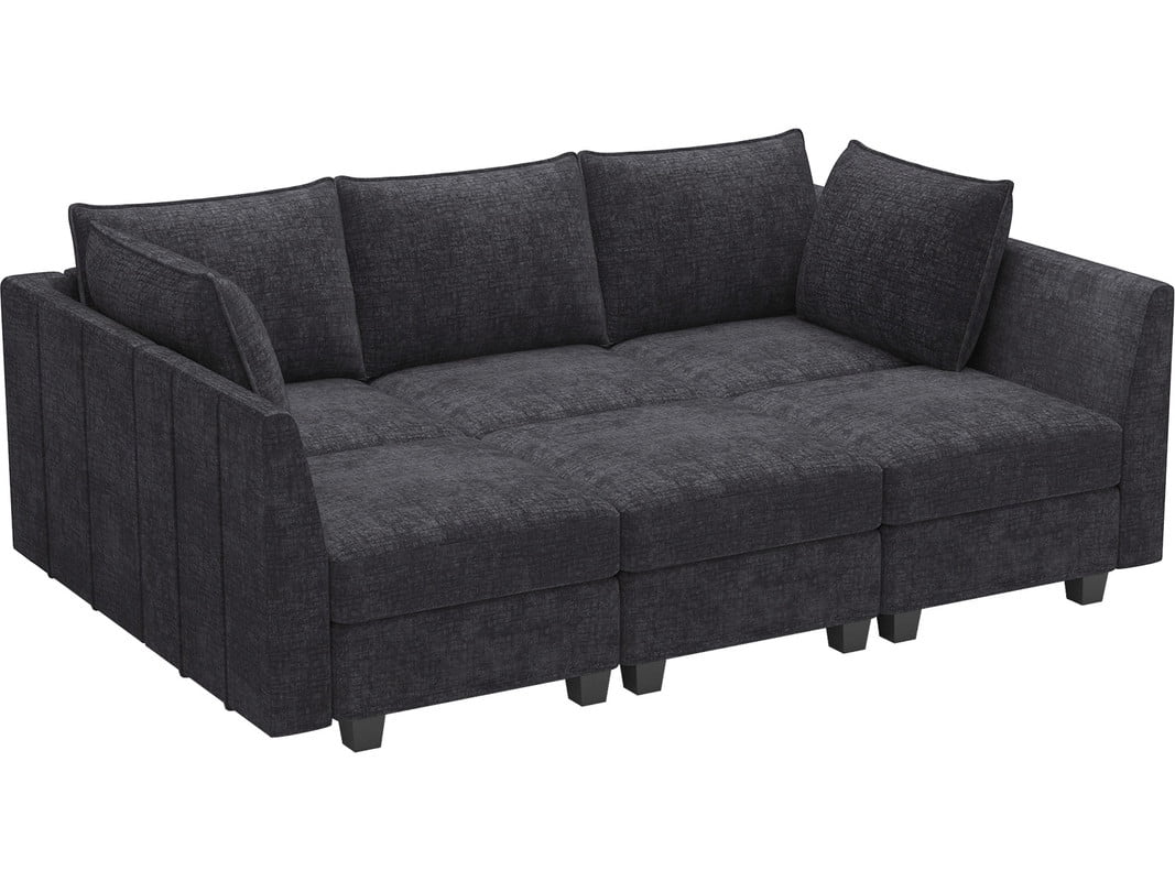 Belffin 6 pieces Chenille Modular Sectional Sofa Sectional Sleeper Sofa ...