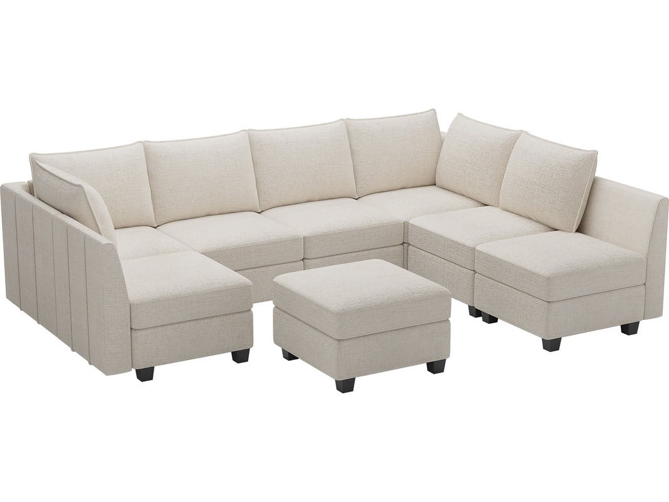 Belffin 8 pieces Chenille Modular Sectional Sofa Sectional Sleeper Sofa ...