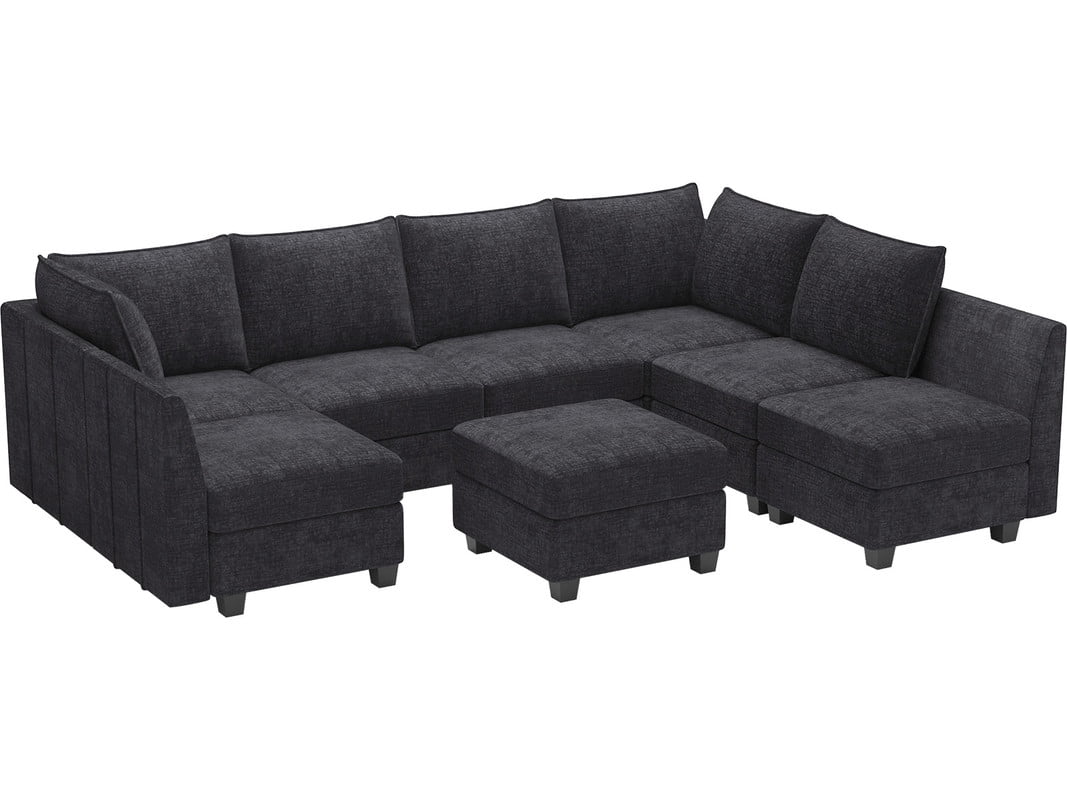Belffin 8 pieces Chenille Modular Sectional Sofa Sectional Sleeper Sofa ...