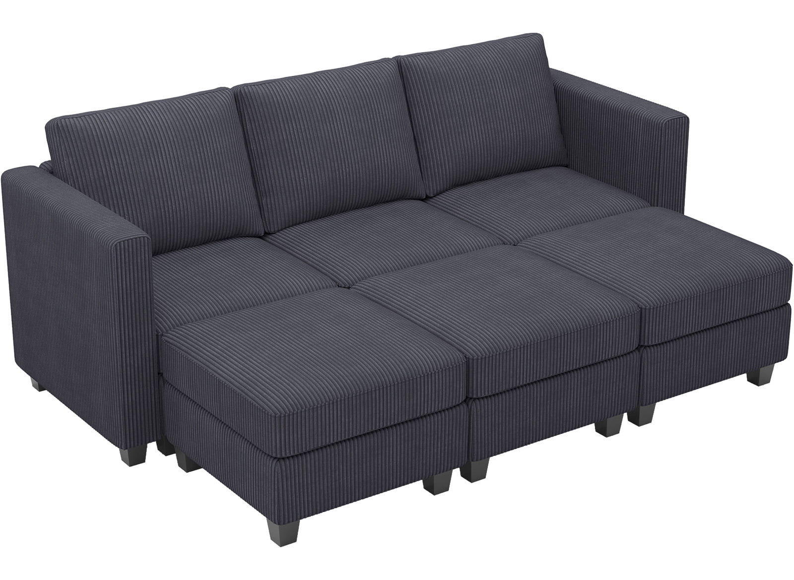 Belffin 83.4"Dx 53.9"W x 35.9"H Corduroy Modular Sectional Sofa ...