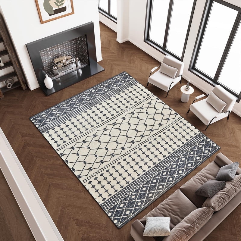 Belffin 8ftx 10ft 700Gsm Dot And Line Patterns Patterns Area Rug ...