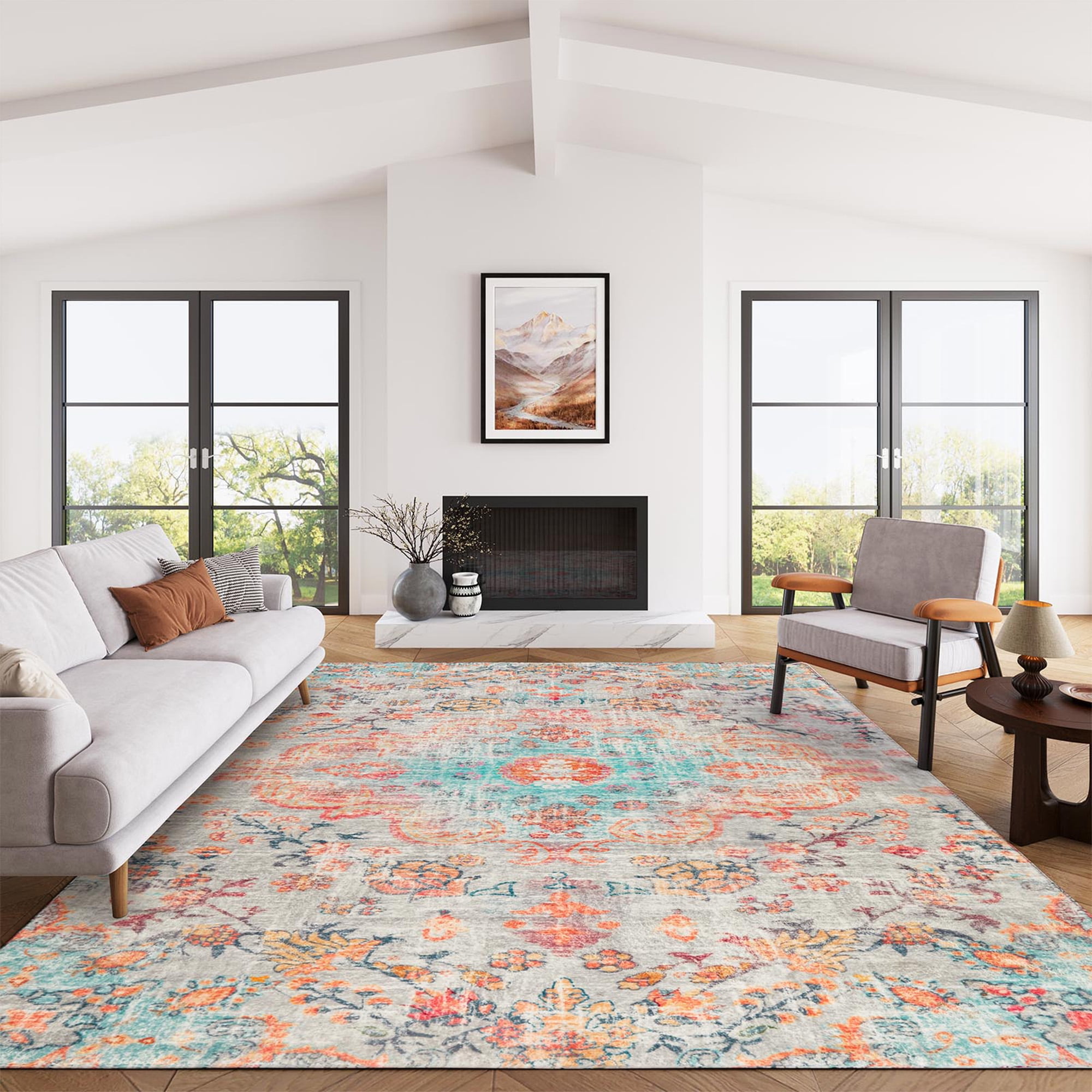 Belffin Boho Washable Large Area Rug 6x9 for Living Room Indoor Nonslip ...