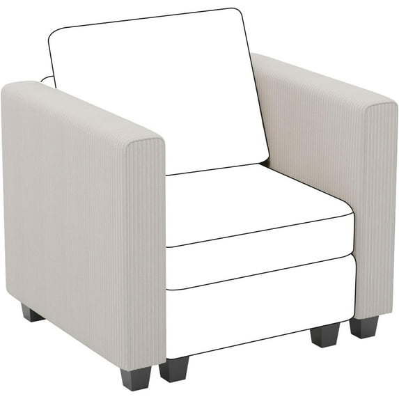 Belffin Corduroy Armrests Modular Sectional Couch Module Parts ...