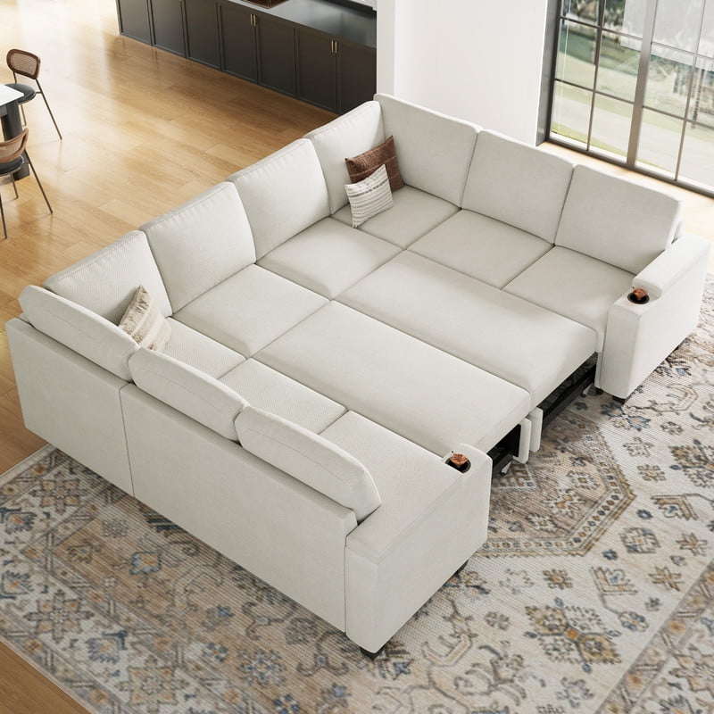 Belffin D103.9"xW81.1"xH36.4" Chenille Modular Sofa Sectional Sofa With ...