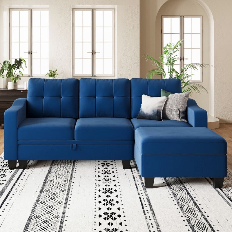 Belffin D77.6”xW53.1”xH34.6” Velvet Modular Sectional Sofa Memory Foam ...