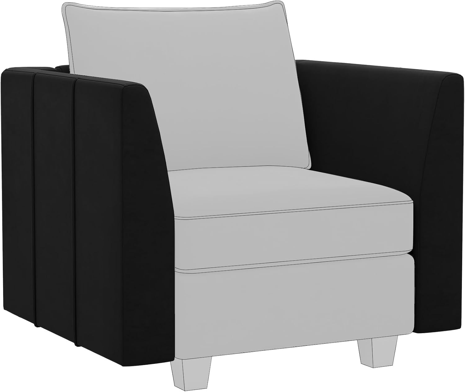 Belffin Modular Sofa Armrest Module for Velvet Piping Modular Sectoinal ...
