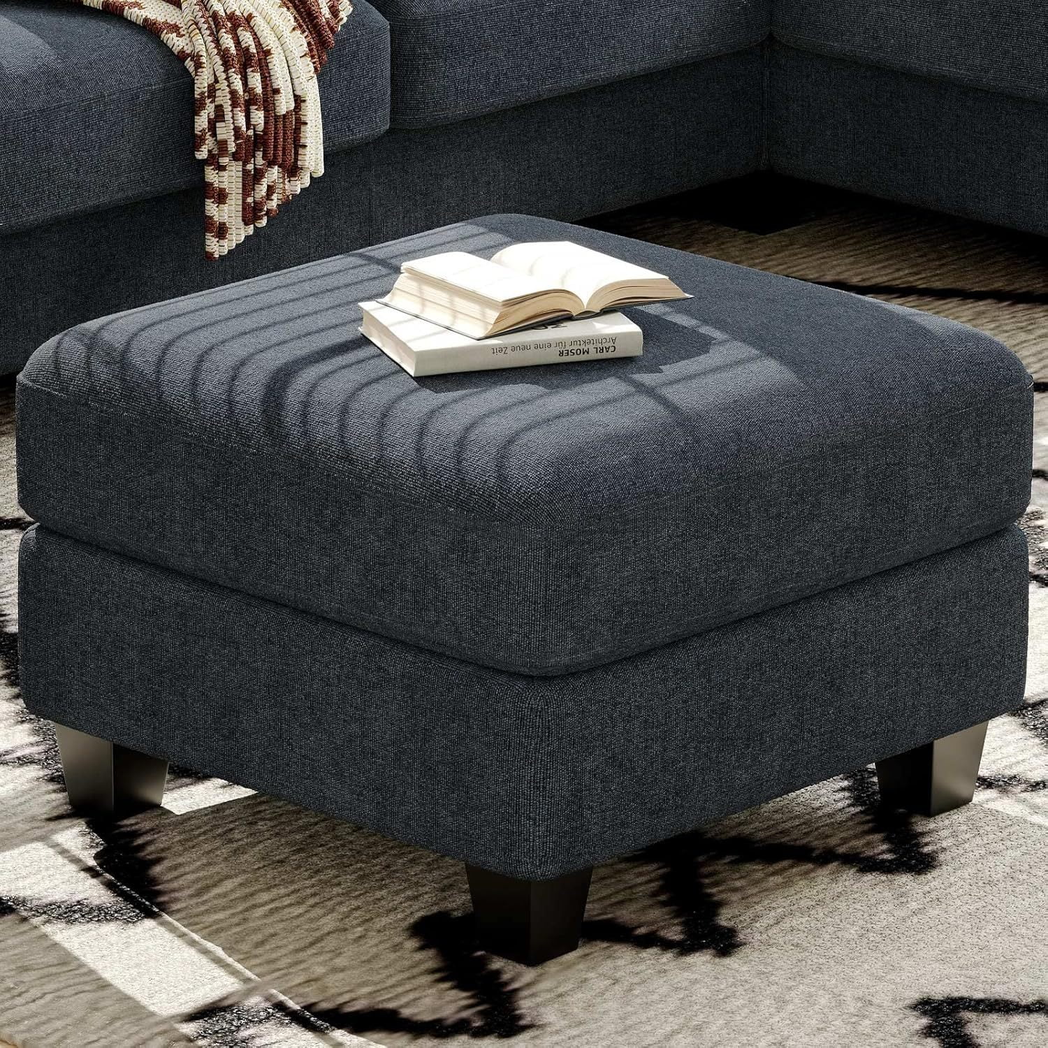 Belffin Upholstered Storage Ottoman with Coffee Table Top with Tray ...