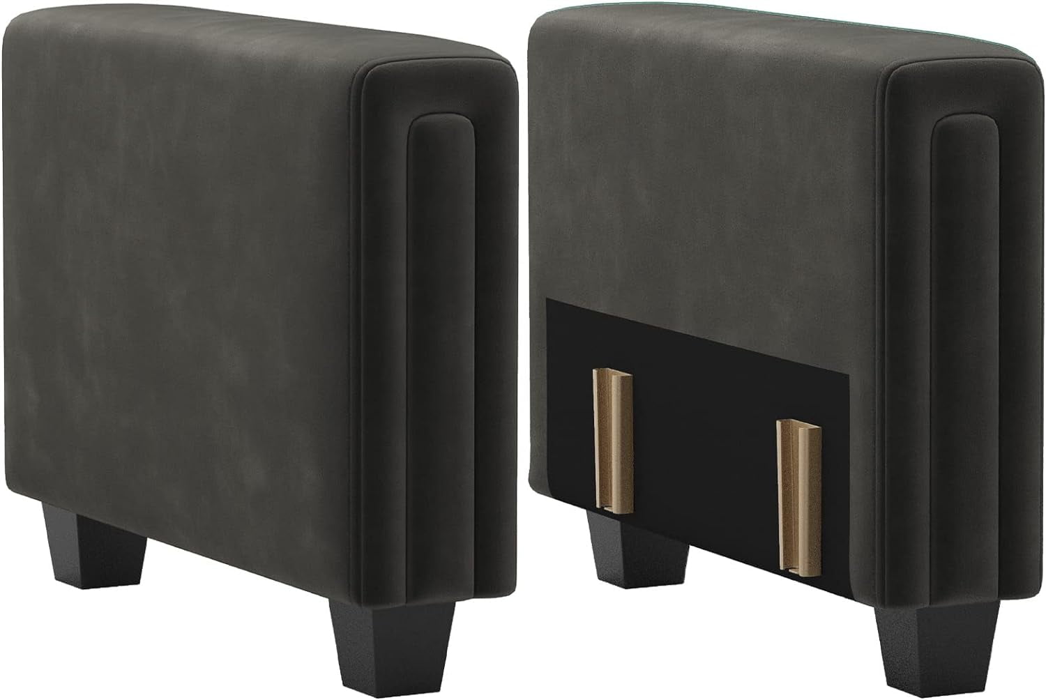 Belffin Velvet Armrest Module for Modular Sectional Sofa Couch Side ...