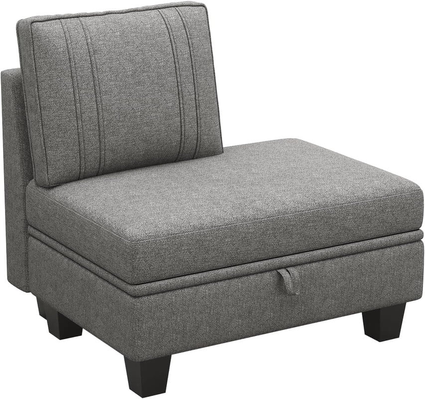 Belffin Velvet Sectional Sofa Footstool And Back Stand Memory Foam ...