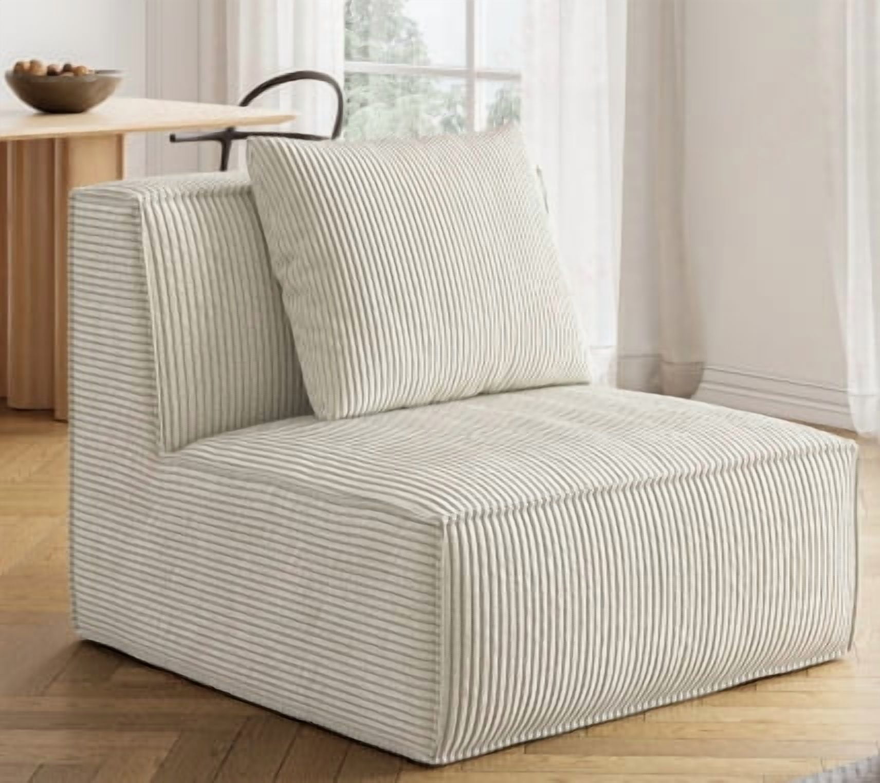 Belfin Modular Chenille Sectional Sofa – Plush Beige Tofu Block Floor ...