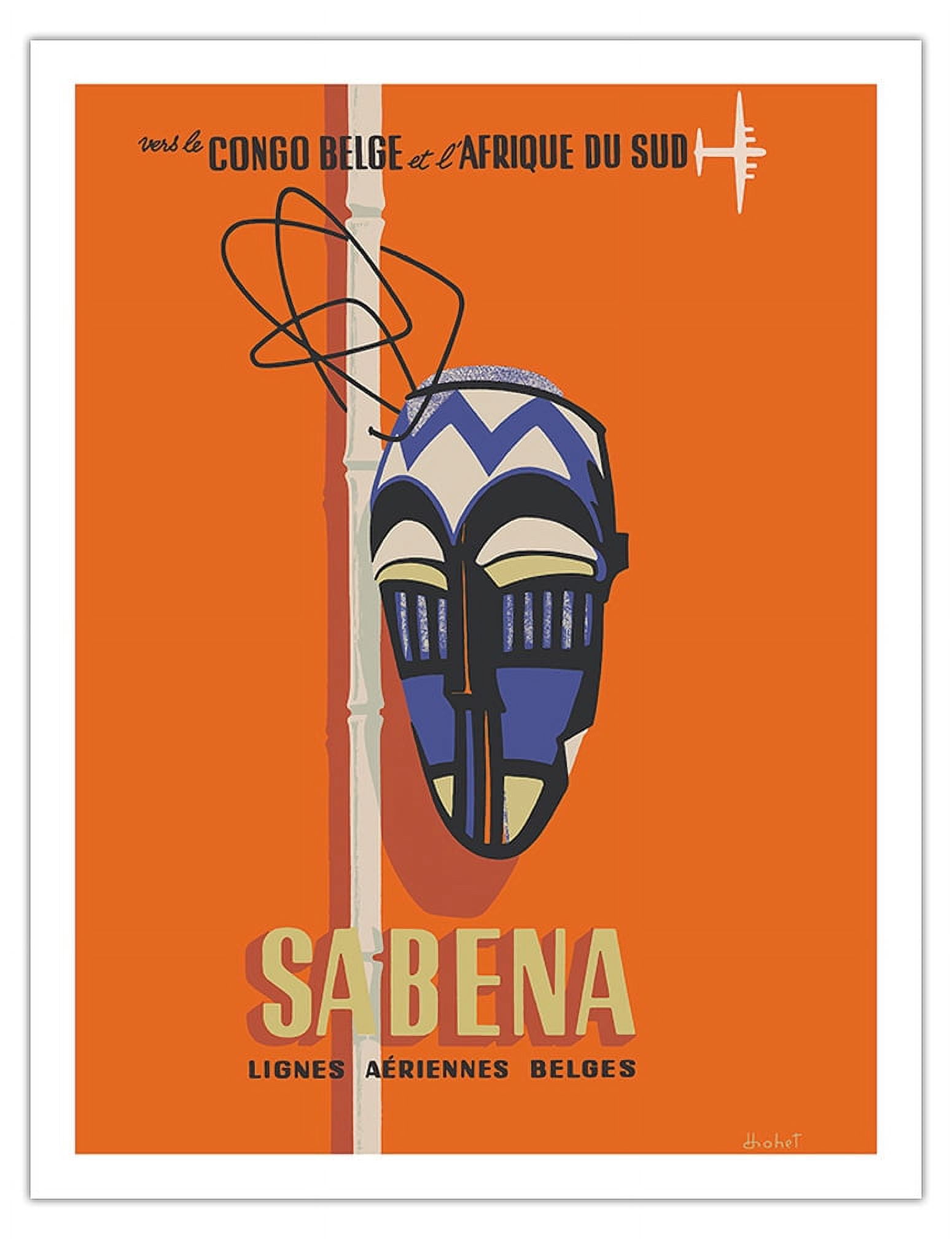 Belgian Congo - South Africa - Sabena Belgian World Airlines - Vintage ...