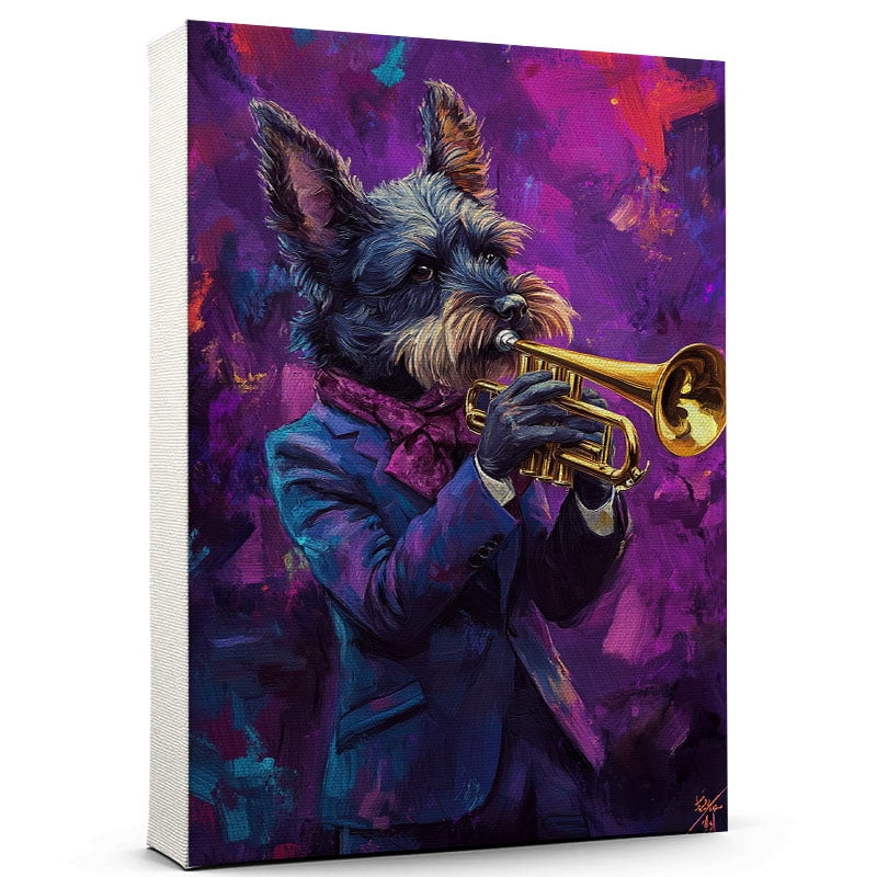 Belgian Laekenois Dog Trumpet Art Stretched Canvas Size 8x12 – Belgian ...