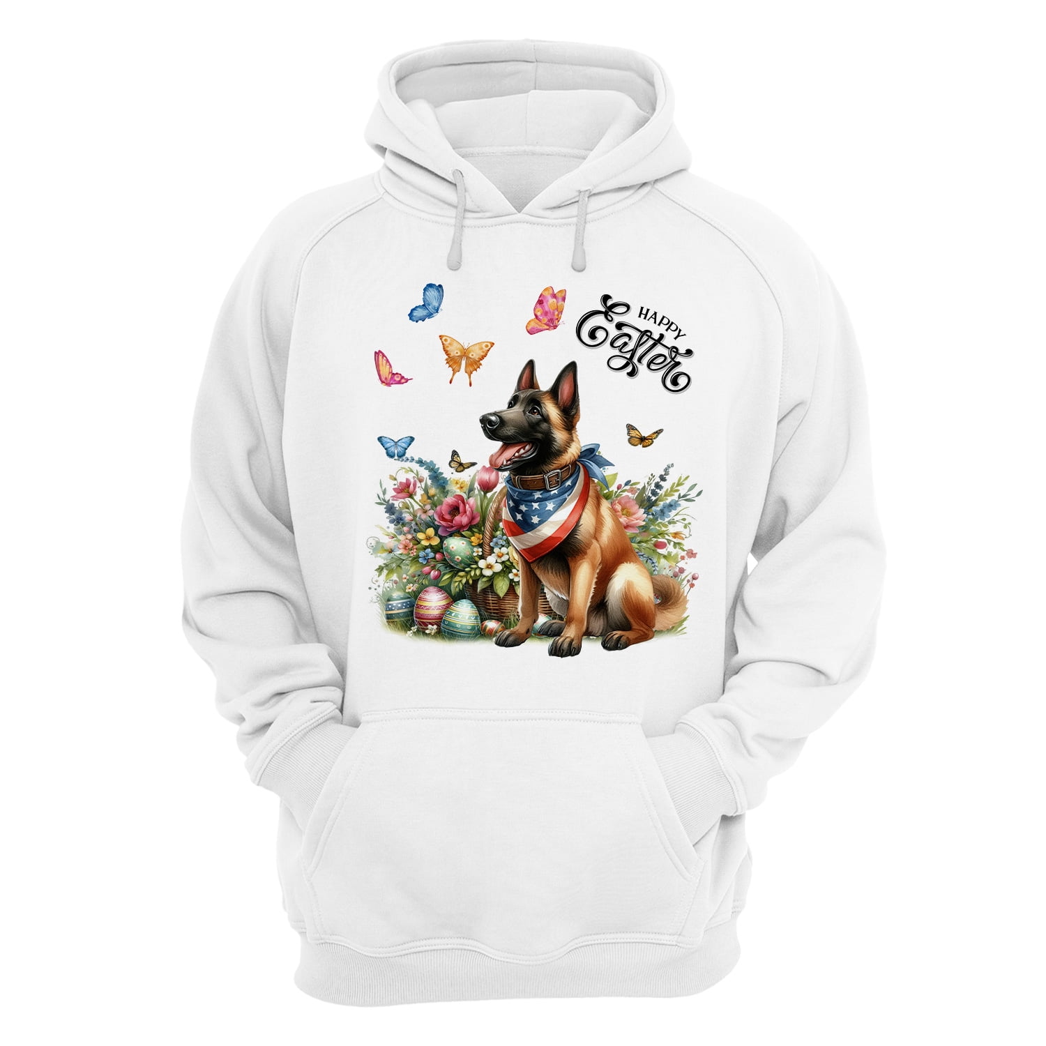 Belgian Malinois Celebrates Spring and Enjoys a Happy Easter Hoodie ...
