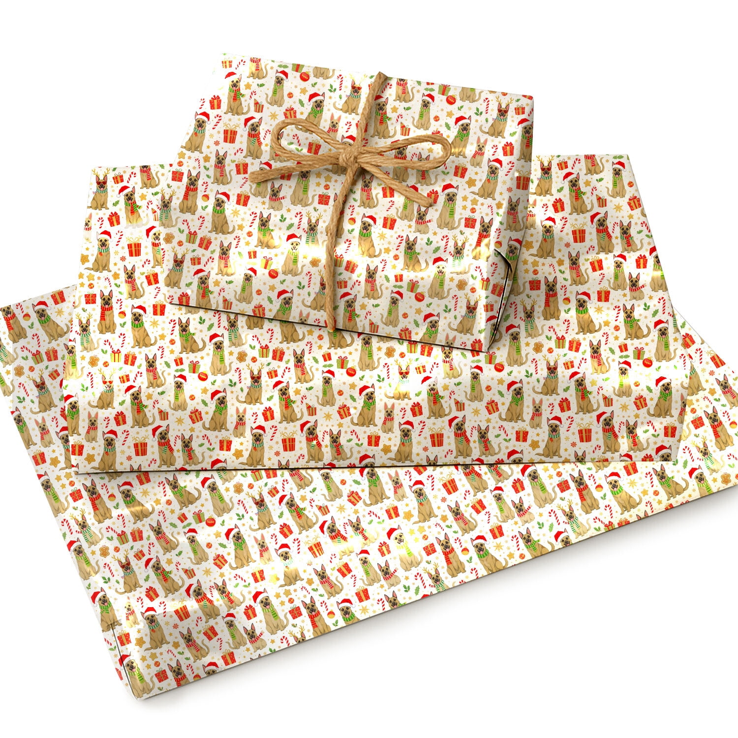 Belgian Malinois Christmas Wrapping Paper Rolls, Belgian Malinois ...