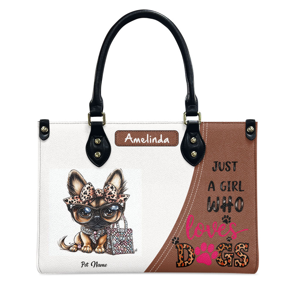 Belgian Malinois Dog Bag, Personalized Leather Handbags For Women ...