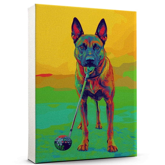 Belgian Malinois Dog Golf Art Stretched Canvas Size 8x12 – Belgian ...