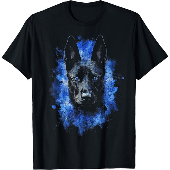 Belgian Malinois Dog Graphic Pet Blue Eyes Belgian Malinois T-Shirt ...