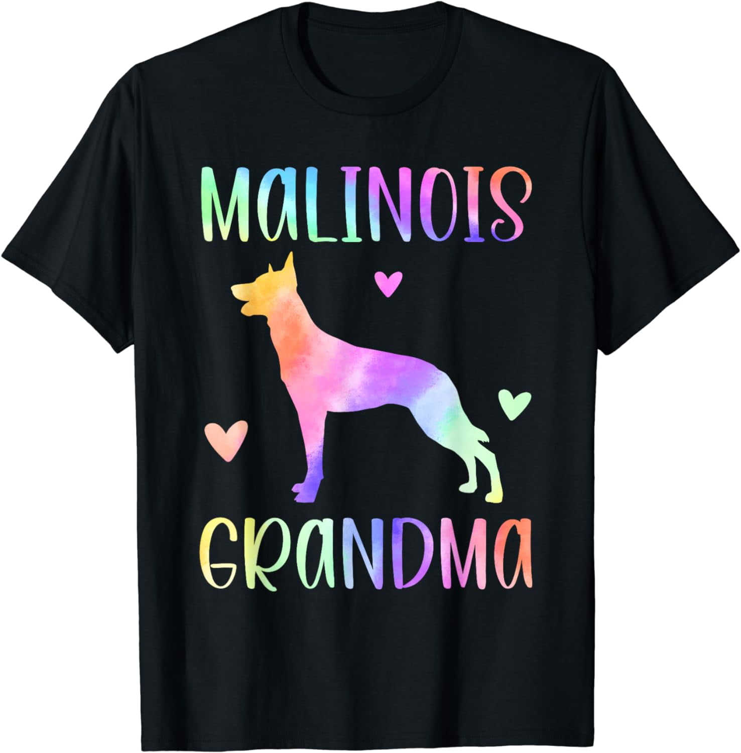 Belgian Malinois Grandma Maligator Nana Rainbow Watercolor T-Shirt ...