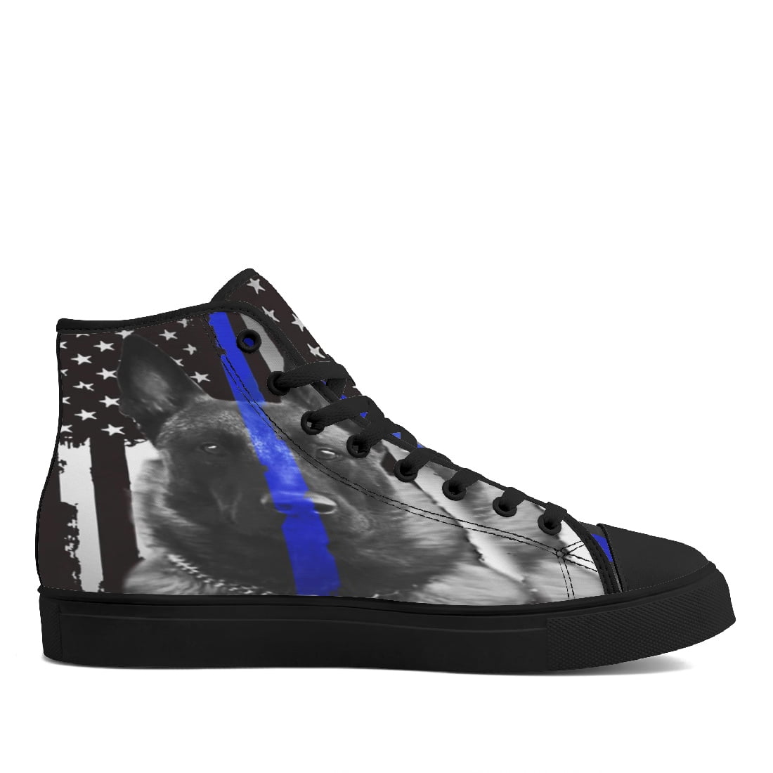 Belgian Malinois Police Dog K9 High Top Canvas Shoes Sneakers Black ...