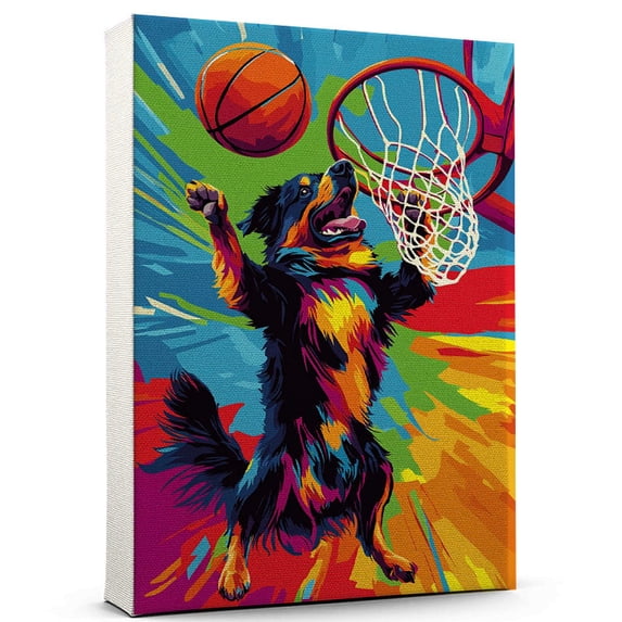 Belgian Sheepdog Dog Stretched Canvas Size 8x12 Basketball Canvas ...